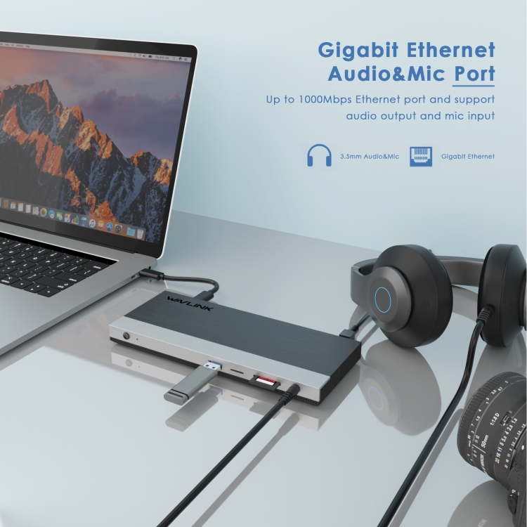 Wavlink UMD05 Display Port HDMI Port RJ45 Ethernet Triple Display MST ...