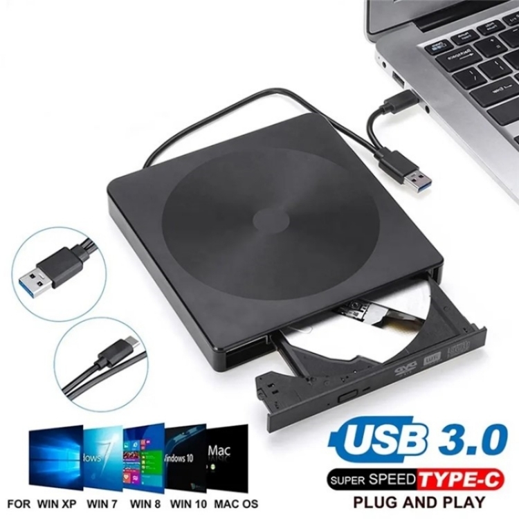 YJ895 High Speed DVD Burner Type-C Computer Laptop External Optical ...