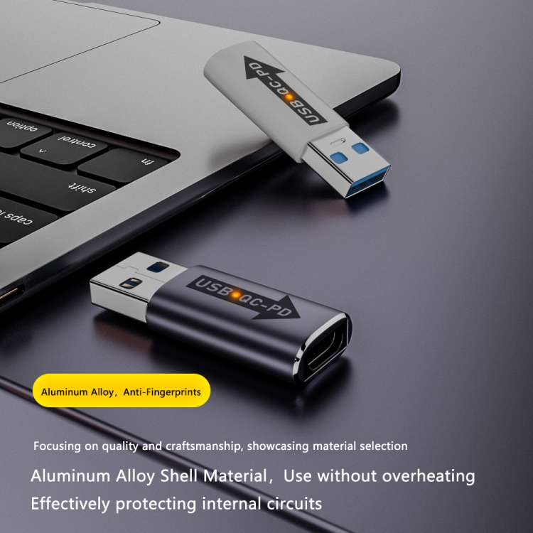 USB-A Male QC3.1 to Type-C Female PD 10Gbps Converter Adapter, Model ...