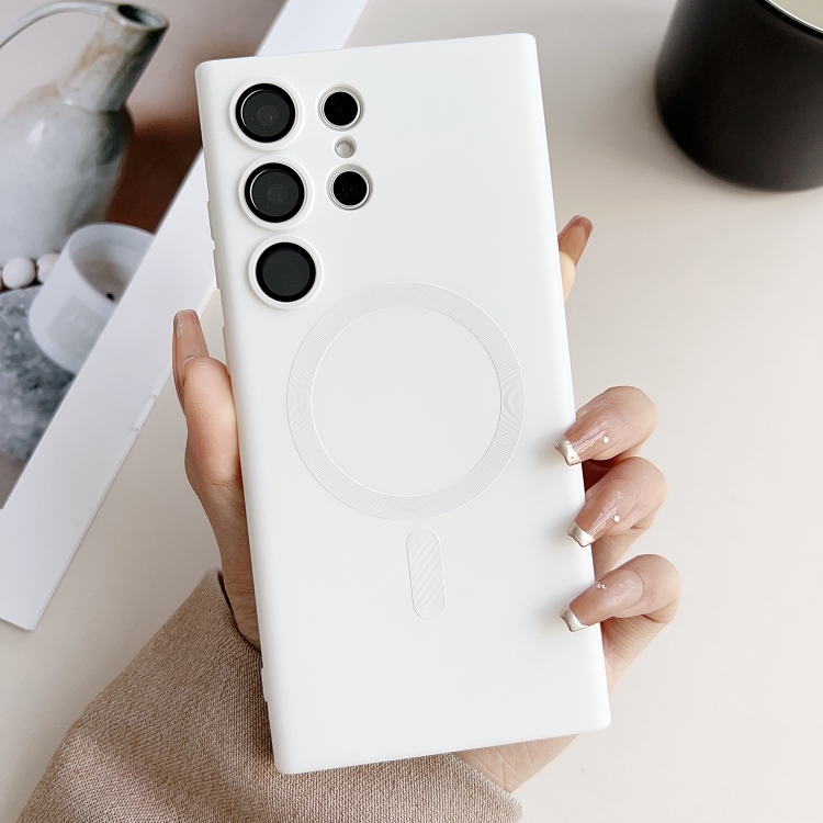 For Samsung Galaxy S21 5G Metallic Paint Magsafe Liquid TPU Phone Case ...