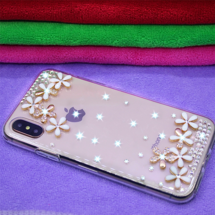 For iPhone X Fevelove Diamond Encrusted Christmas Santa Claus Pattern ...