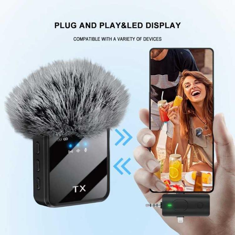Mini Wireless Lavalier Microphone with 3 in 1 Receiver and Dual ...