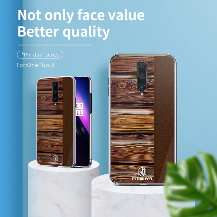 OnePlus 8 Pinwuyo Pindun 시리즈 슬림 3D 깜박이 모든 포함 된 PC 케이스 (브라운)