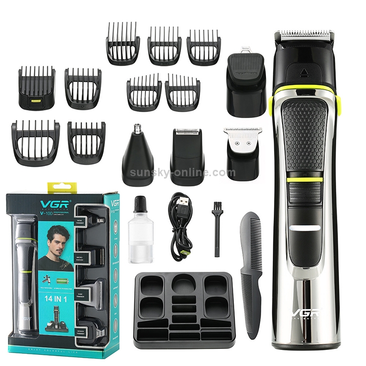 VGR V-100 10W 5 in 1 USB Multifunctional Professional Hair Clipper