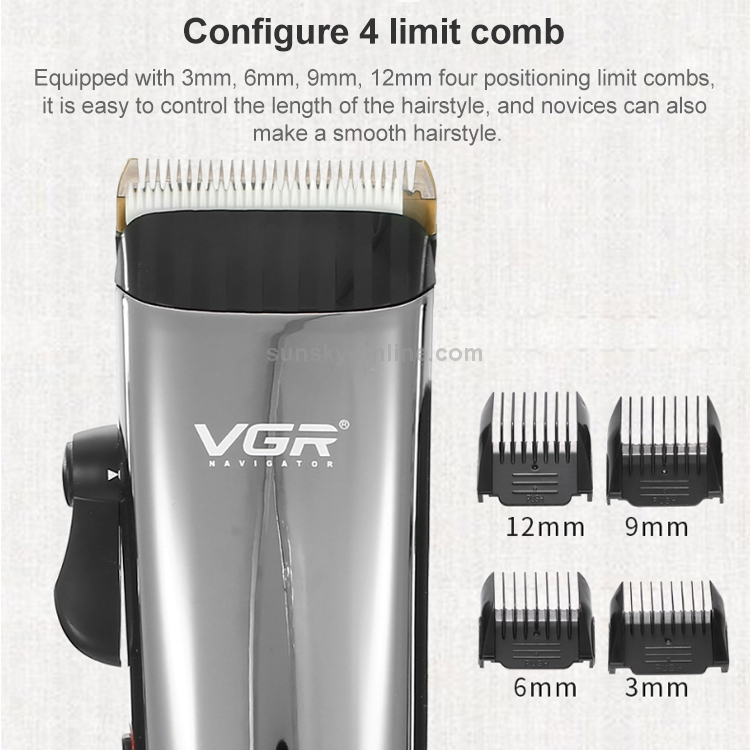 VGR V-166 10W Professional Electric Clippers with Smart LED Display, Plug Type: EU Plug