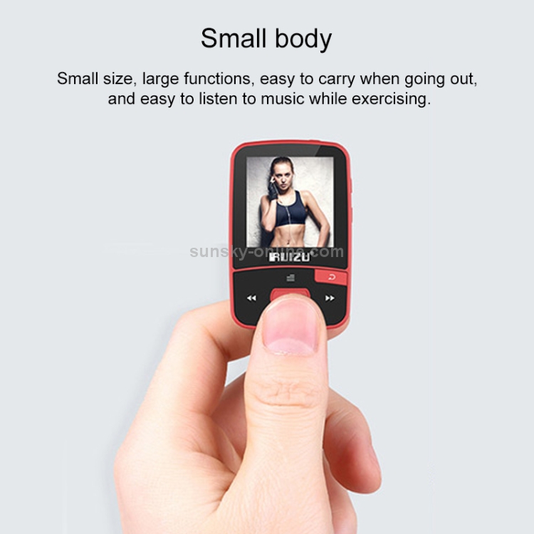 Original RUIZU X50 Sport Bluetooth MP3 Player 8gb Clip Mini with Screen ...