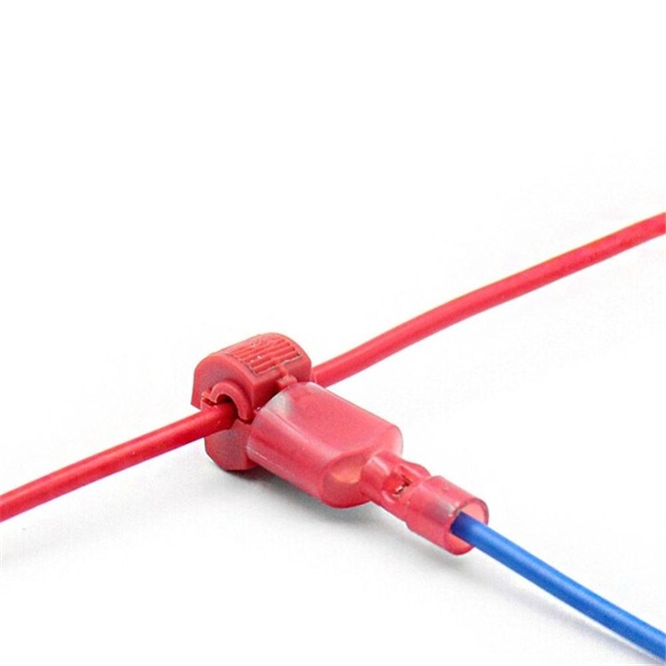 10 ชิ้น T-type Quick-break Wire-free Fast Wire Terminal Clam (สีแดง)
