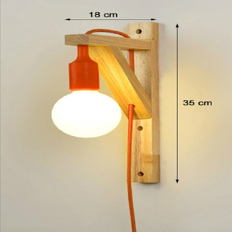 บันไดไม้แบบเรียบง่ายโคมไฟติดผนังห้องนั่งเล่นพร้อมหลอด LED 5W (สีเหลือง)