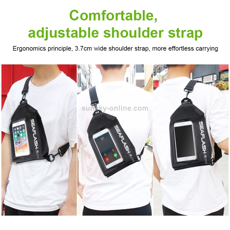 SEAFLASH Waterproof Riding Bag PVC Sports Waist Bag Crossbody Swimming ...