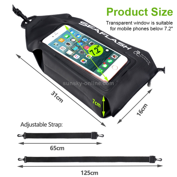 SEAFLASH Waterproof Riding Bag PVC Sports Waist Bag Crossbody Swimming ...