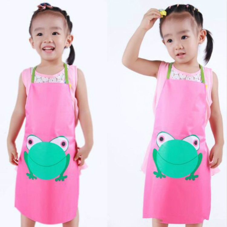 Crianças Desenhos Animados Sapo Padrão Avental Desenho Mangas Pintando ...