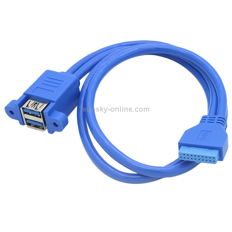 เมนบอร์ด 20pin Turn Double USB3.0 Extension Cable with Ear Baffle Cable