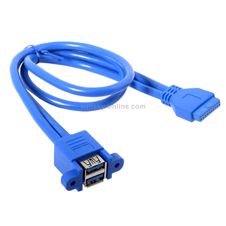 เมนบอร์ด 20pin Turn Double USB3.0 Extension Cable with Ear Baffle Cable