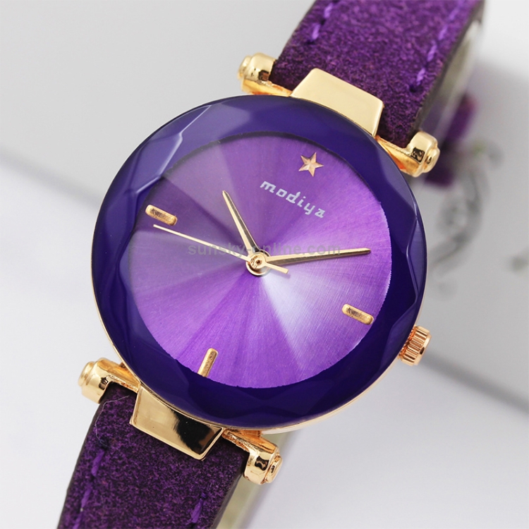 MODIYA PD387 Fluffed Strap Starry Sky Quartz Watch for Women(Black)