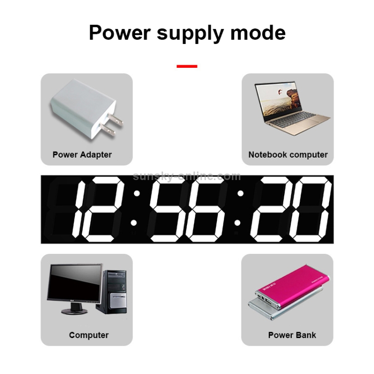 Creative LED Digital Wall Clock Multi-function WIFI Clock, Style:6 Bit ...