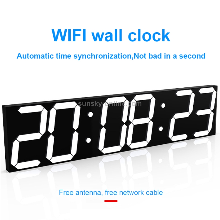 Creative LED Digital Wall Clock Multi-function WIFI Clock, Style:6 Bit ...
