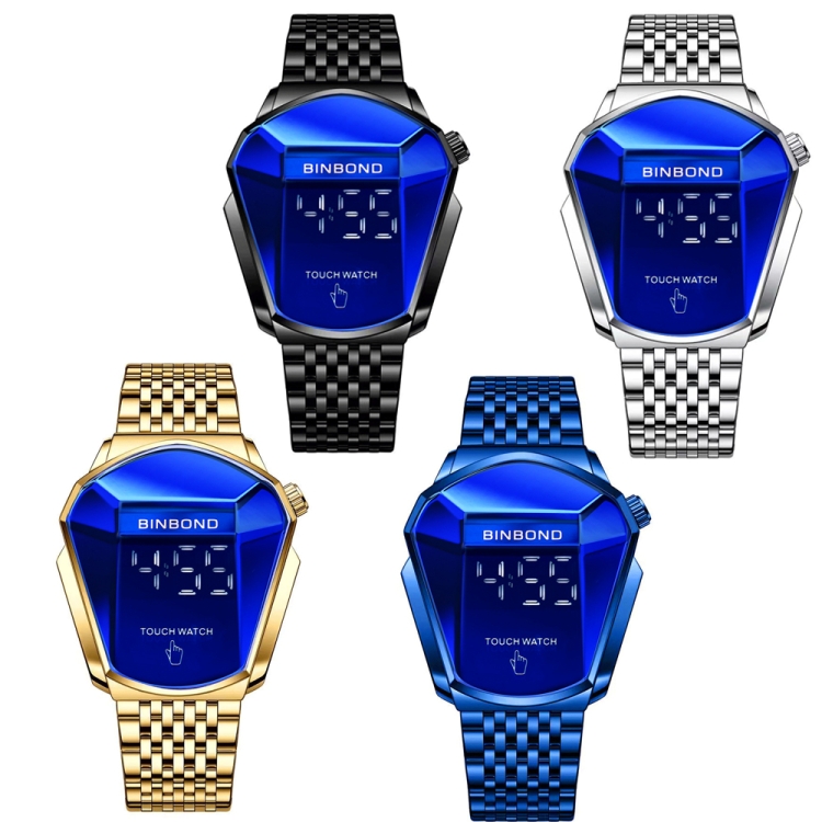 BINBOND Locomotive Concept Touch Screen Steel Belt Watch Men Live Black ...