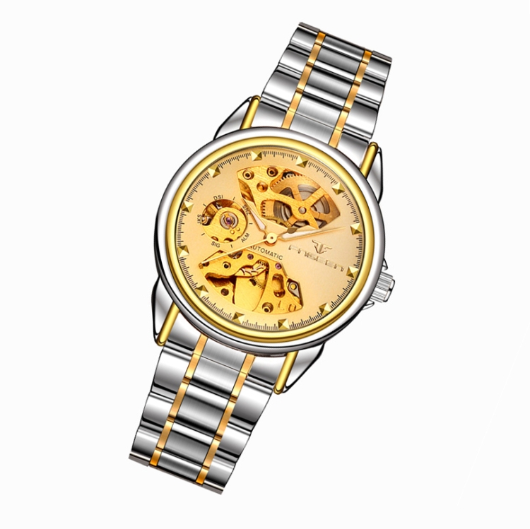 FNGEEN 8818 Women Automatic Mechanical Watch Double-Sided Hollow Watch ...