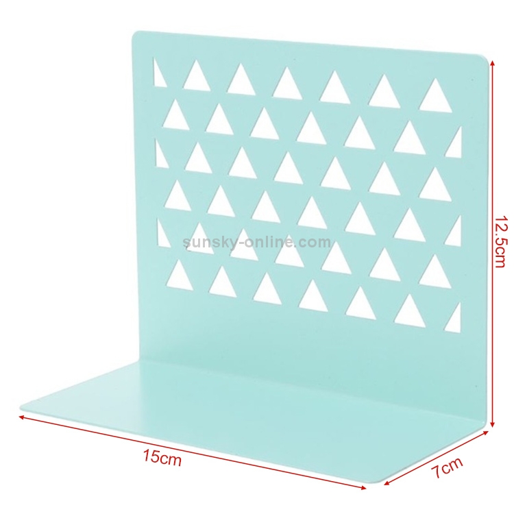 Metal Triangular Hollow Desktop Organizer Bookends Support Stand Holder ...