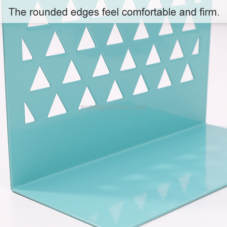 Metal Triangular Hollow Desktop Organizer Bookends Support Stand Holder ...