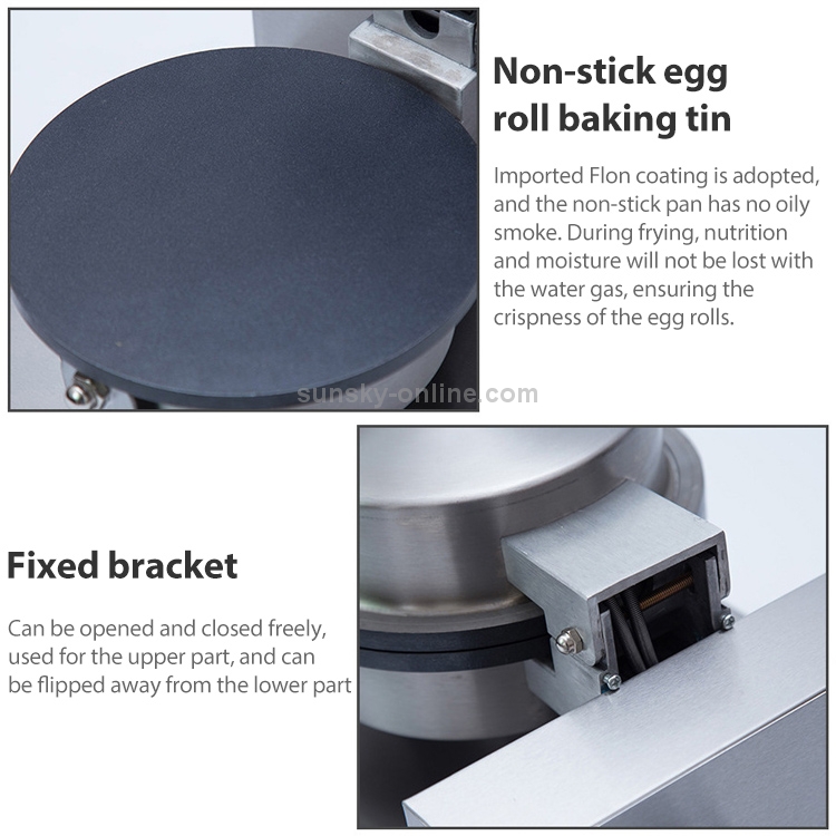 Stainless Steel Single-head Egg Roll Machine Ice Cream Crisp Egg Roller ...