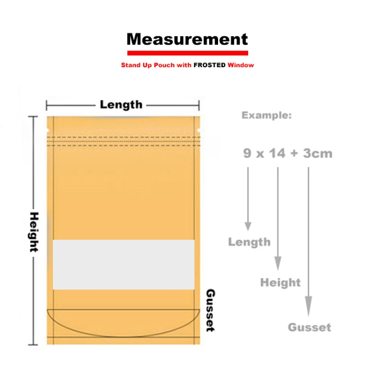 50 Pcs 지퍼 셀프 씰링 크래프트 종이 봉투 창 포함 선물 음식 사탕 차 파티 결혼 선물 가방 크기