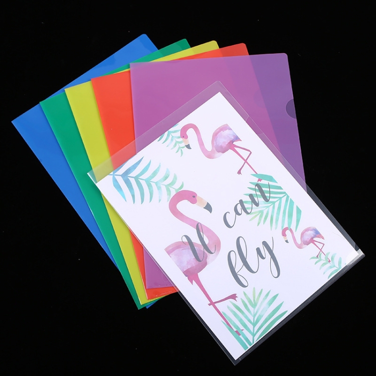 5 PCS L-shaped Folder A4 Student Transparent Paper Folder(Transparent ...