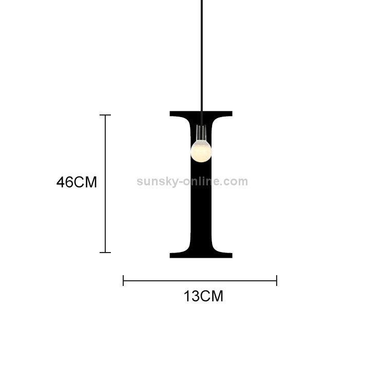 영어 알파벳 펜던트 조명 Led 주방 조명 침대 옆 교수형 램프 천장 램프와 따뜻한 흰색 전구 I