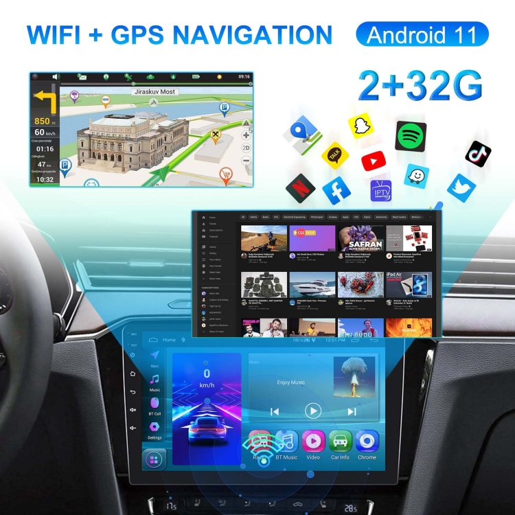 A3196 10 Inch Car Android Large Screen Navigation Central Control ...