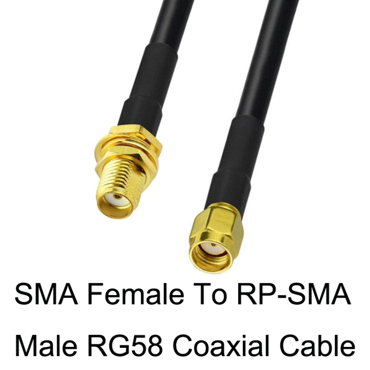 Cable adaptador coaxial SMA hembra a RP-SMA macho RG58, longitud del ...