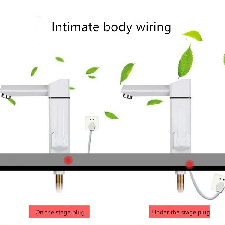 화이트 인스턴트 전기 온수 수도꼭지 Lcd 디스플레이 온도 빠른 난방 주방 용품 Eu 플러그 0011 오프 스테이지
