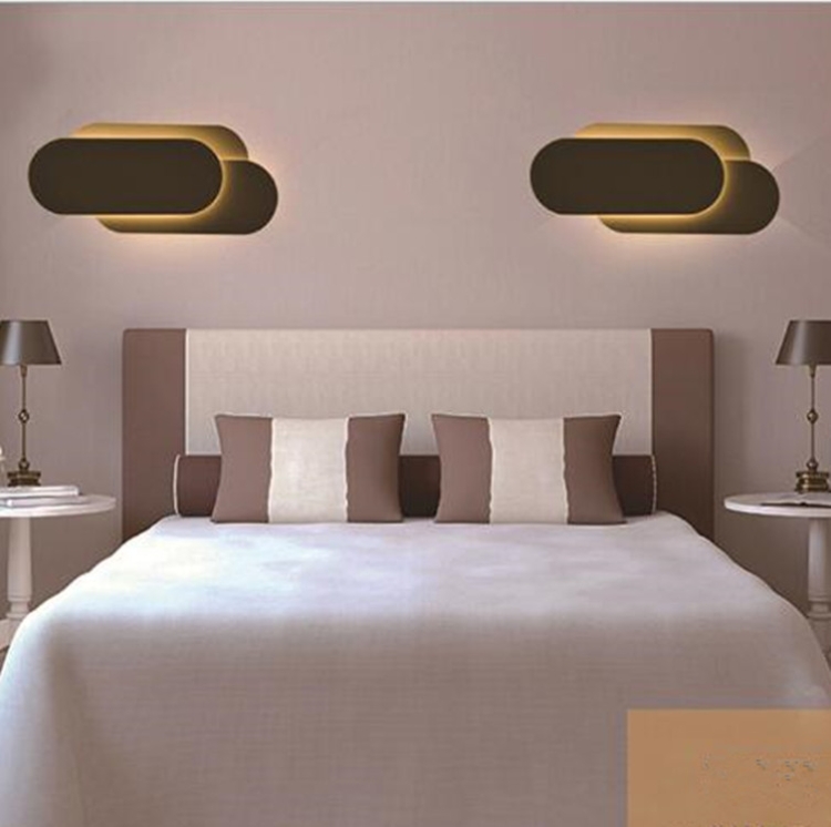 Black circle 18W Creative Simple Bedroom Bedside Living Room Restaurant ...