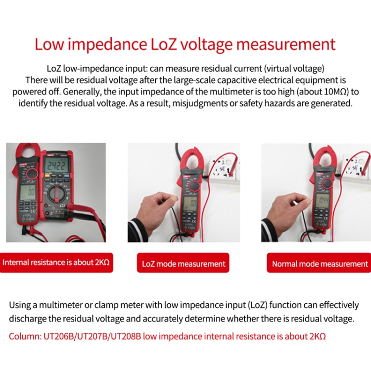 UNI-T UT208B 1000A 42mm Jaw Size Digital Clamp Meter AC DC Voltage Detector