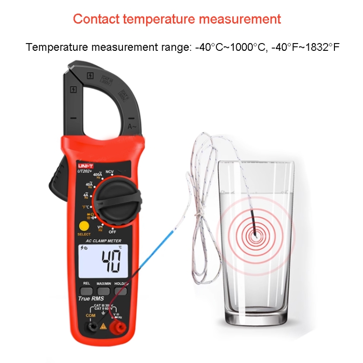 UNI-T UT202 Digital Clamp Multimeter AC/DC Voltage Detector