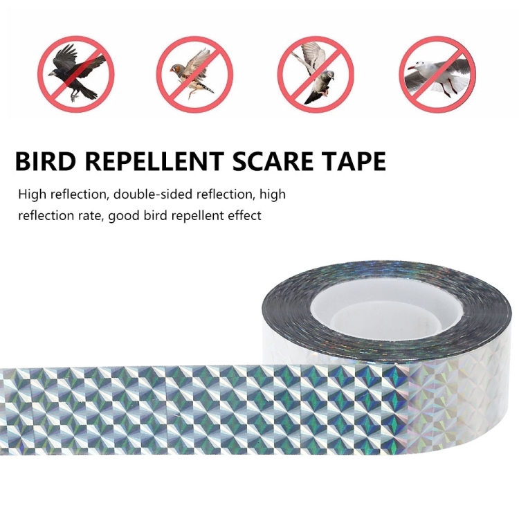 4.8 x 80m Double-sided Bird Repeller Ribbon Anti Bird Tape Flashing ...