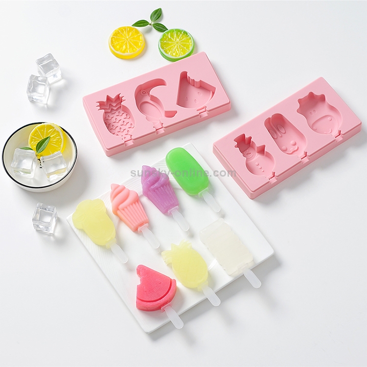 실리콘 만화 수제 Diy 아이스크림 아이스 금형 뚜껑 색상 무작위 배달 스타일 과일 딱따구리