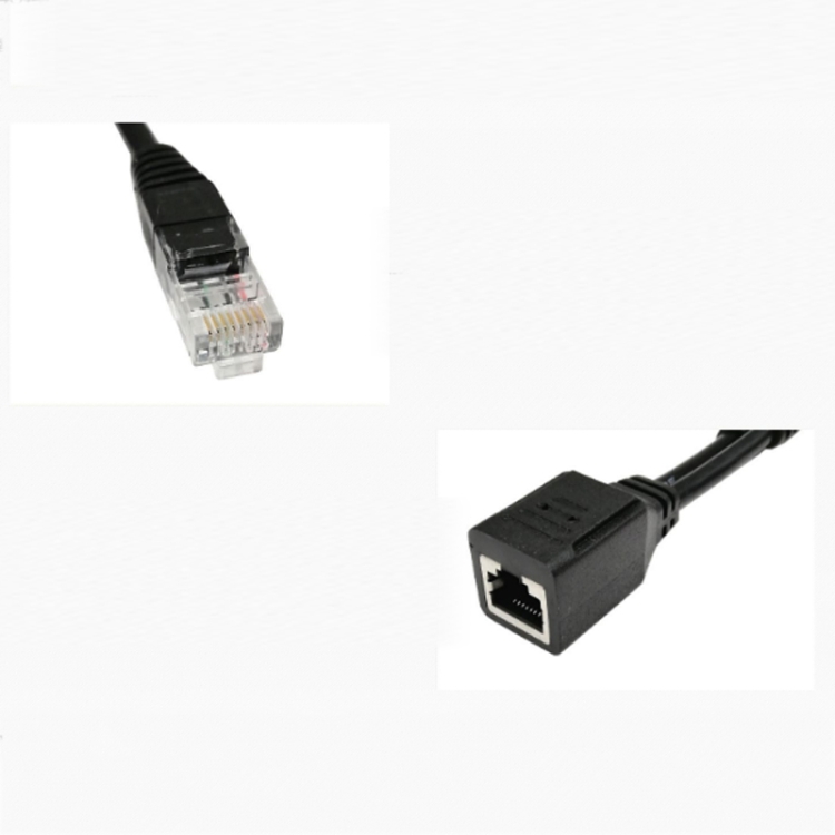 2 Sets RJ45 Network Signal Splitter Upoe Separation Cable, Style:U-02 3 ...