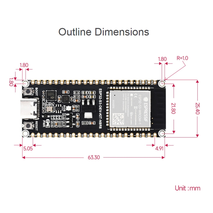 Waveshare Esp32 S3 Microcontroller 24ghz Wi Fi Development Board Esp32 5691