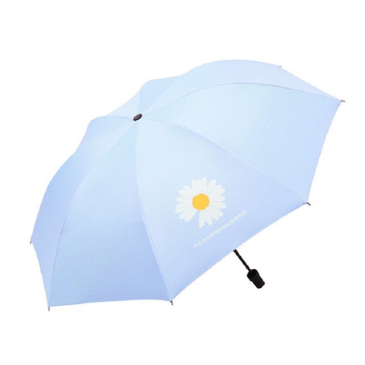 GD Daisy Vinyl Zonnige en regenparaplu Uv-schaduw Zonnebrandcrème Drie ...