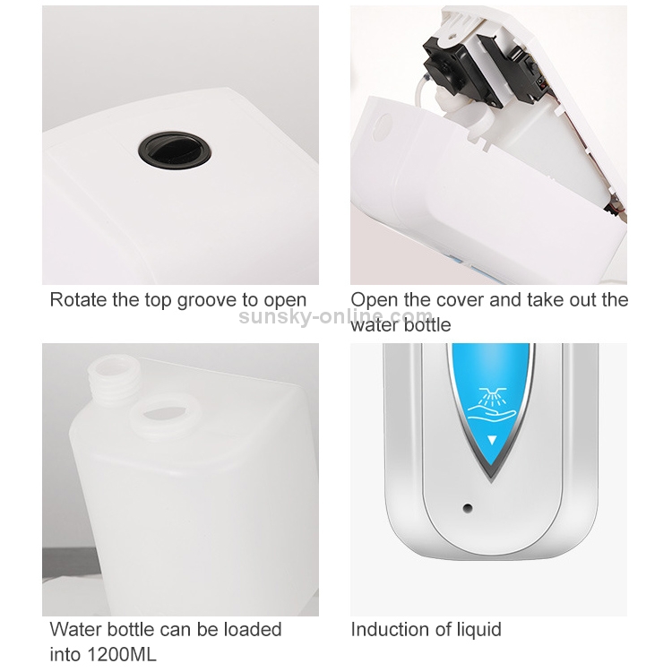 1200ml 자동 센서 비누 디스펜서 Usb 충전식 벽걸이 형 알코올 소독 손 세탁기 제품 사양 스프레이 유형