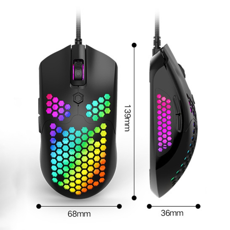 FREEDOM-WOLF M5 12000 DPI 6 Keys Wasp Lightweight Wired Hollow Gaming ...
