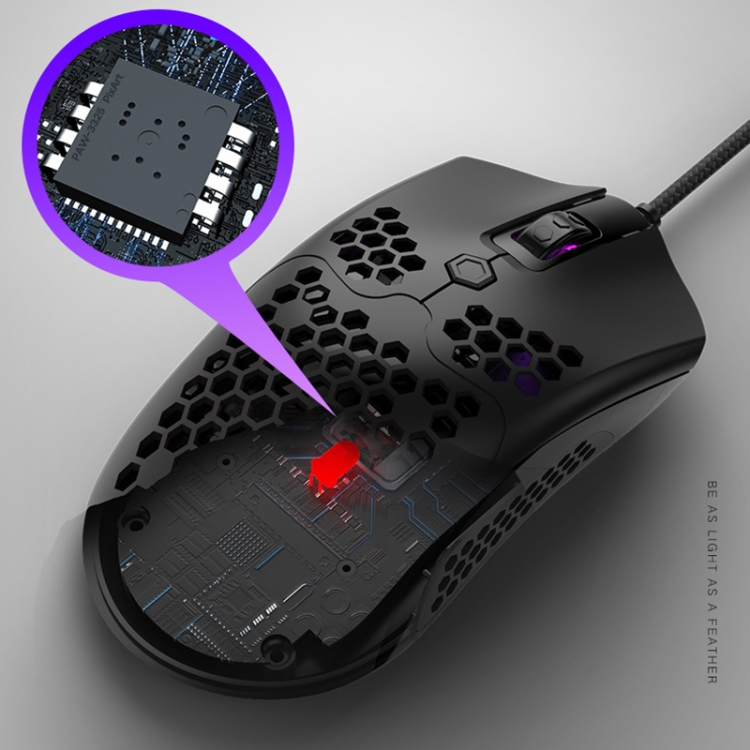 FREEDOM-WOLF M5 12000 DPI 6 Keys Wasp Lightweight Wired Hollow Gaming ...