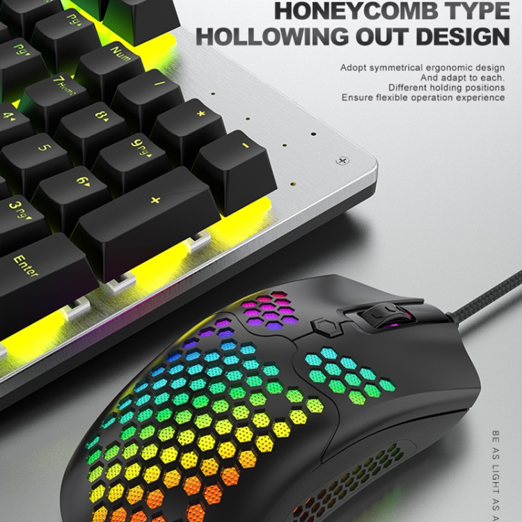 FREEDOM-WOLF M5 12000 DPI 6 Keys Wasp Lightweight Wired Hollow Gaming ...