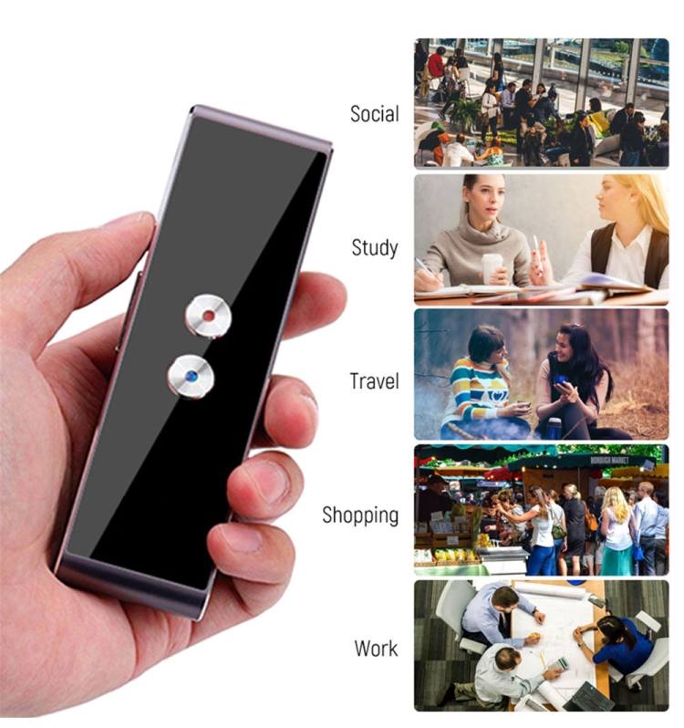T8 Pocket Language Translator Voice 30 ภาษา Two Way Real Time Intercom Portable Translator ...