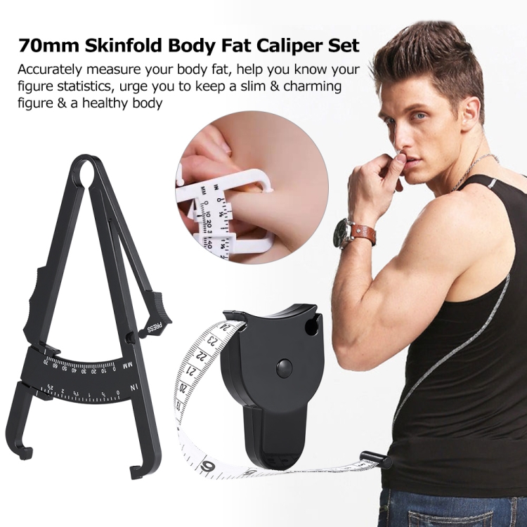 Body Fat Caliper Body Fat Tester Skinfold Measurement Tape with ...