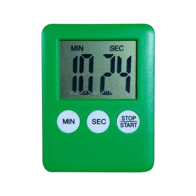 2 Pcs 슈퍼 얇은 Lcd 디지털 화면 주방 타이머 요리 카운트 다운 알람 자석 시계 녹색