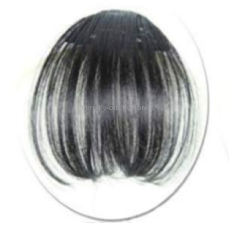3 PCS Air Bangs Horns Lengthen Natural Ultra-thin Fake Bangs(Black)