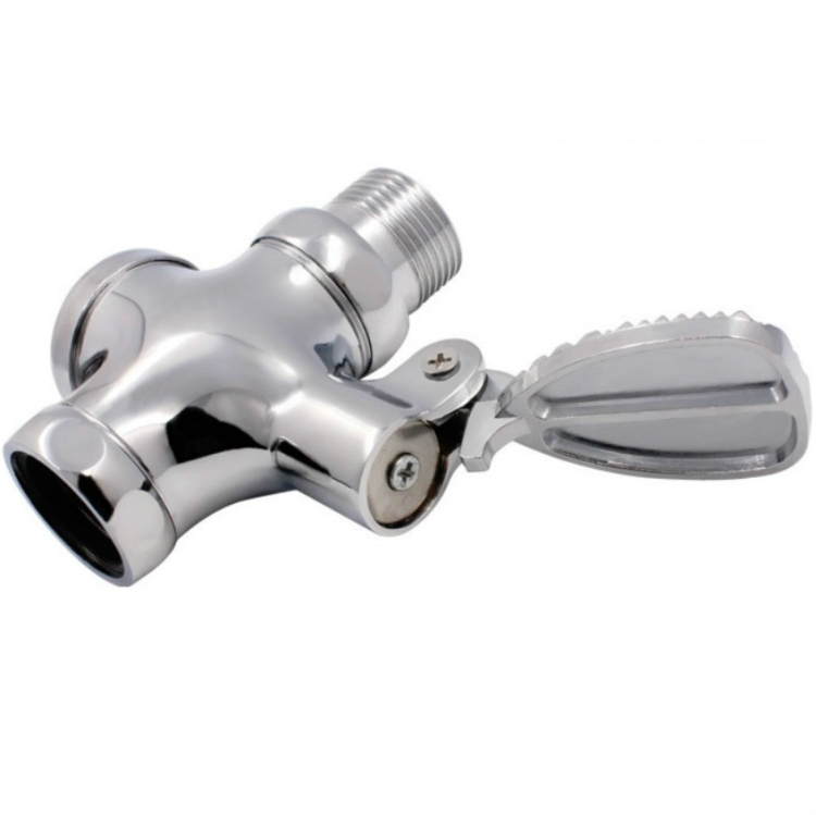 1 인치 스툴 플러싱 밸브 풋 페달 소변기 지연 밸브 쪼그리고 앉는 화장실 플러싱 밸브 스타일 구리 작게