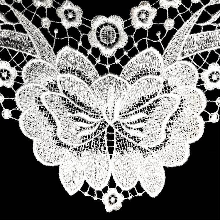 Gold Lace Butterfly Flower Embroidery Collar Flower Three-dimensional ...