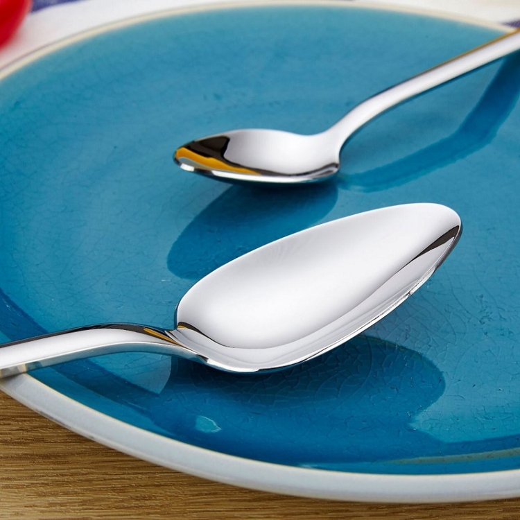 2 PCS Thick Stainless Steel Western Food Spoon Coffee Spoon, Size:L